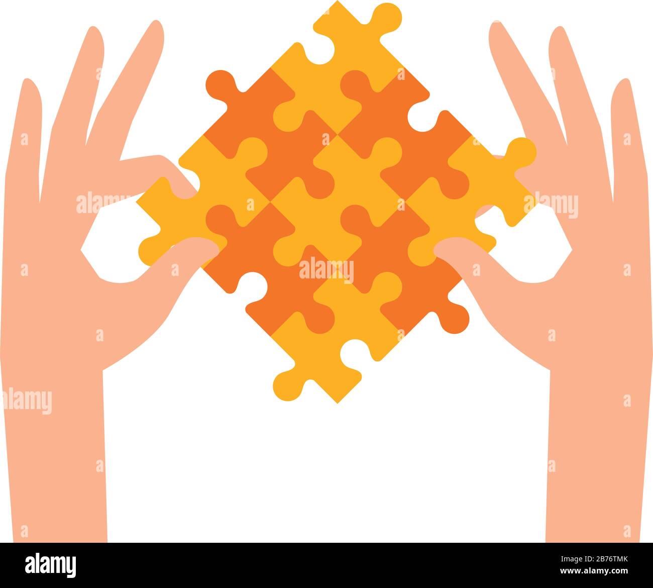 hands with set of puzzle pieces icons Stock Vector Image & Art - Alamy