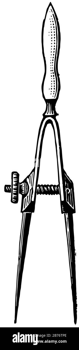 Decimeter is a tool used for measurement, vintage line drawing or ...