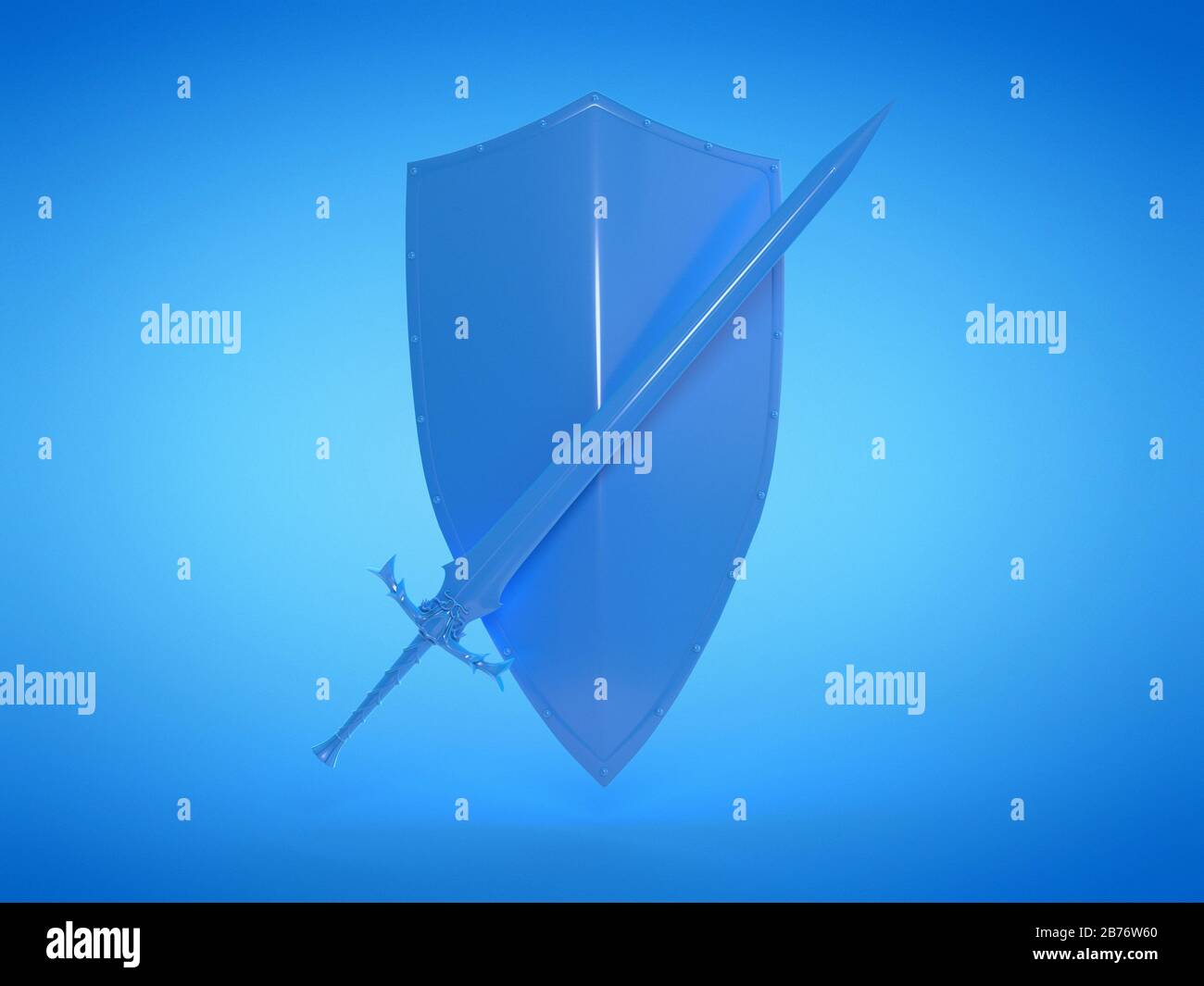 Sword and shield, computer illustration Stock Photo - Alamy