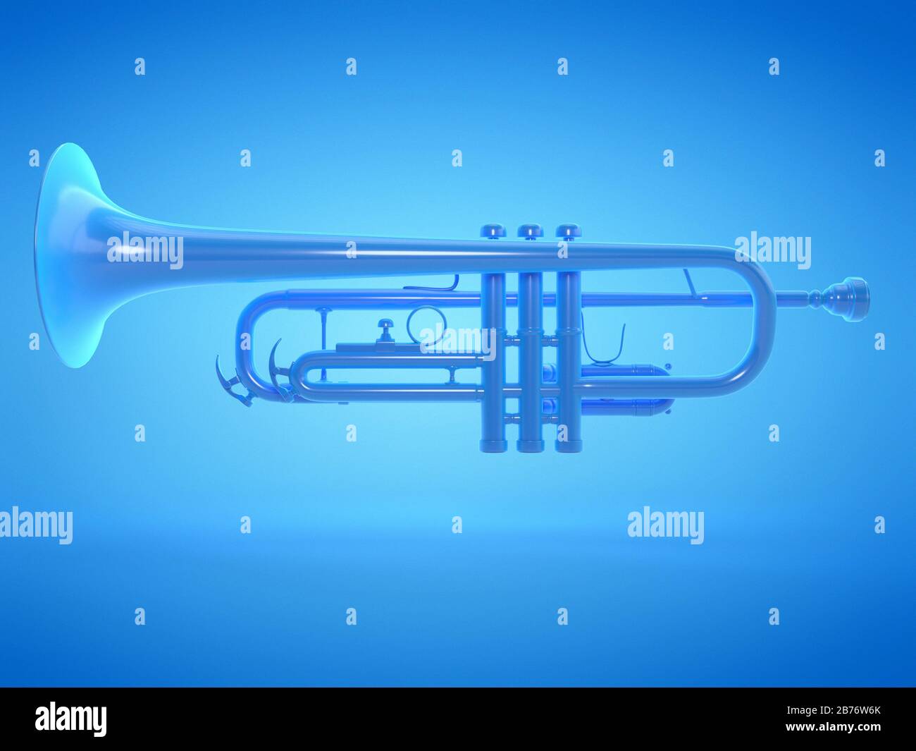 3d illustration trumpet musical hi-res stock photography and images - Alamy