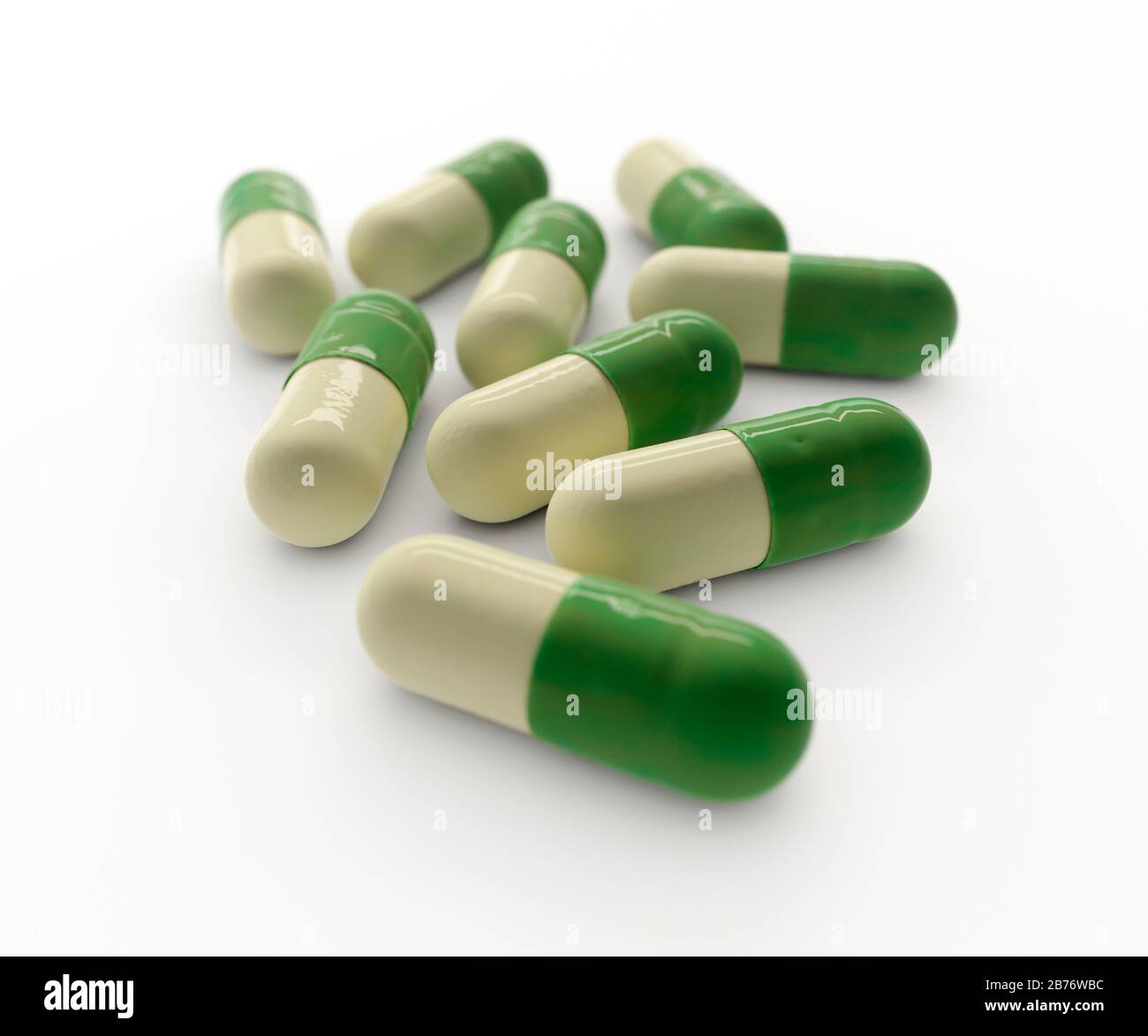 Computer generated image of capsules modelled on sample of fluoxetine ...
