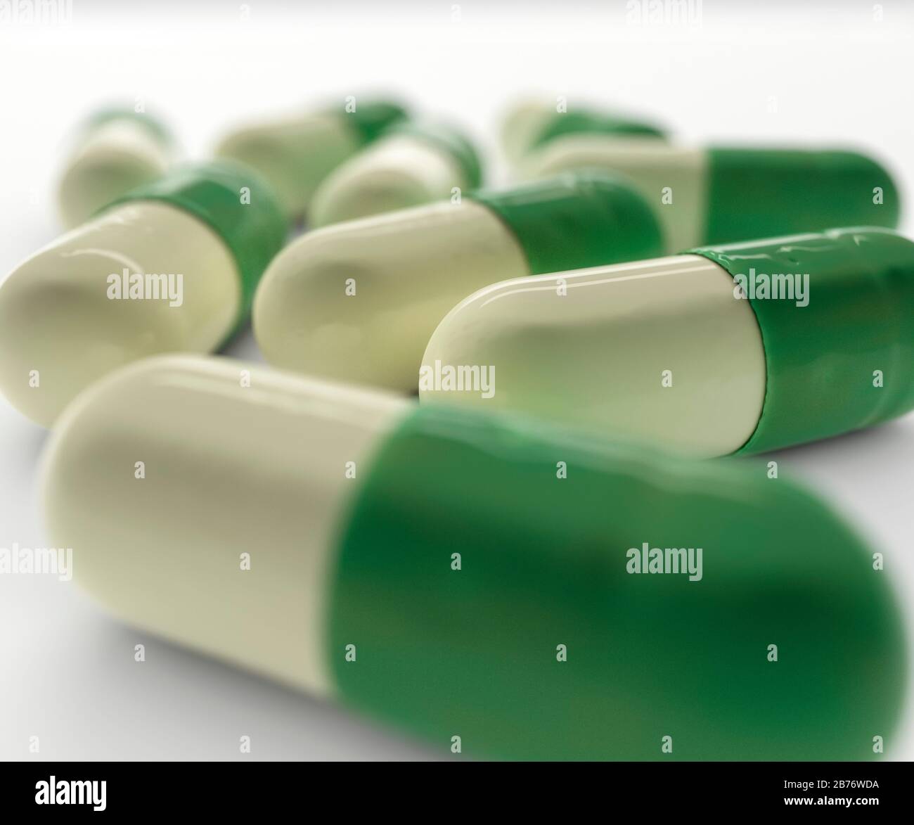 Computer generated image of capsules modelled on sample of fluoxetine ...