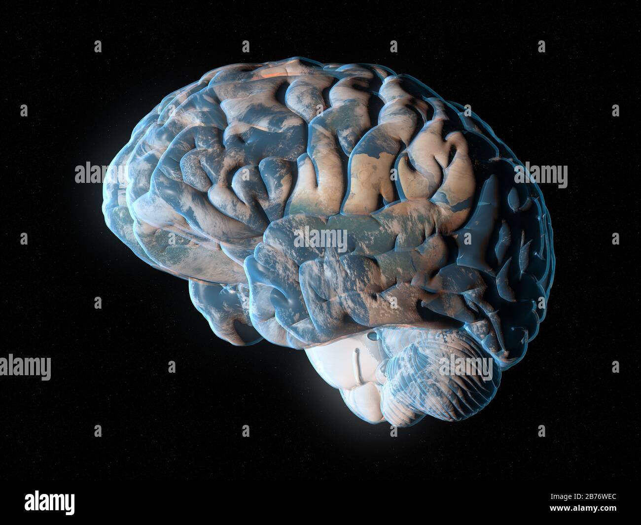 Brain planet, conceptual computer illustration Stock Photo - Alamy