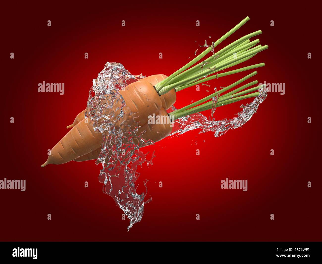 Carrots and water splash, computer illustration Stock Photo - Alamy