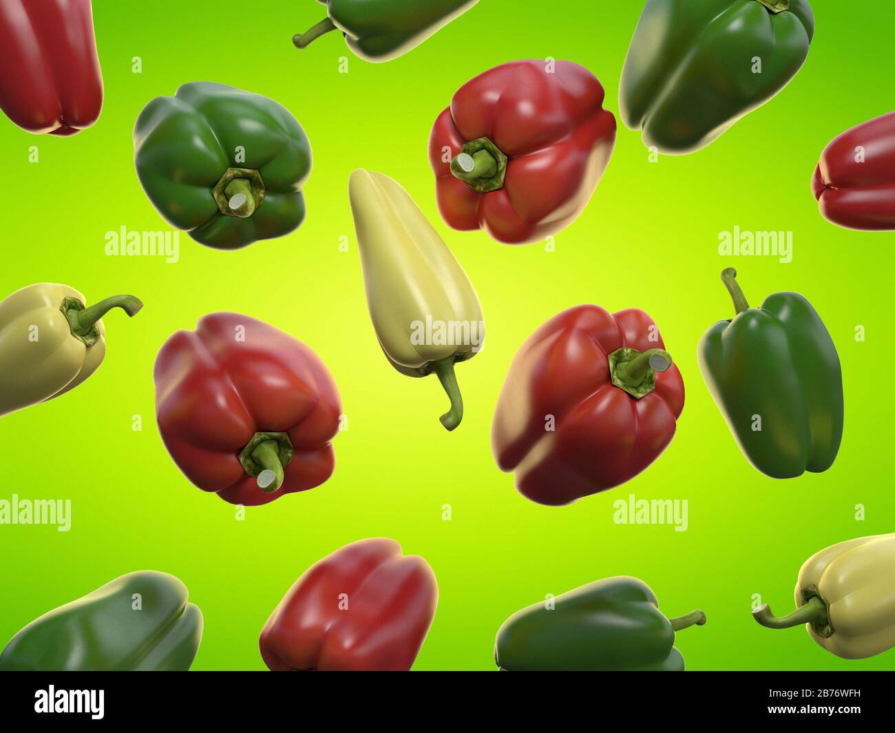 Bell peppers, computer illustration Stock Photo - Alamy