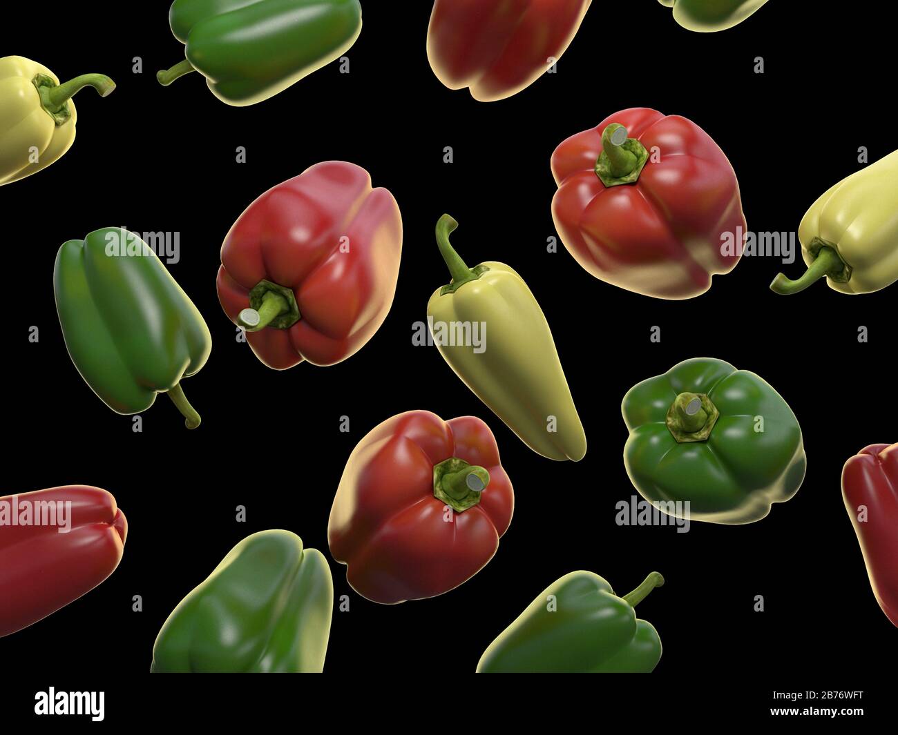 Bell peppers, computer illustration Stock Photo - Alamy