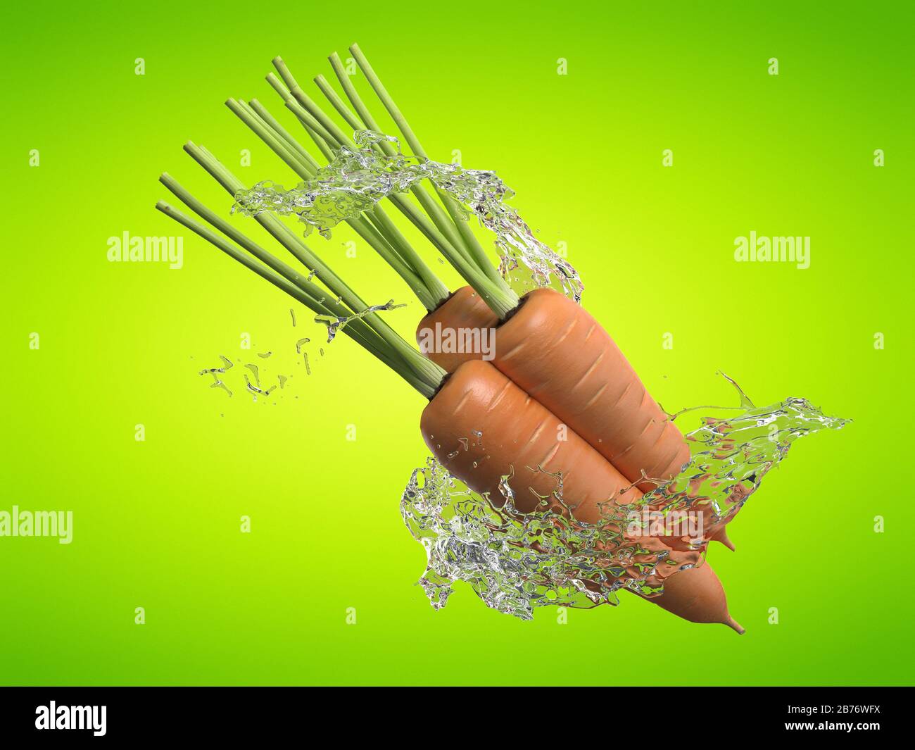 Carrots and water splash, computer illustration Stock Photo - Alamy