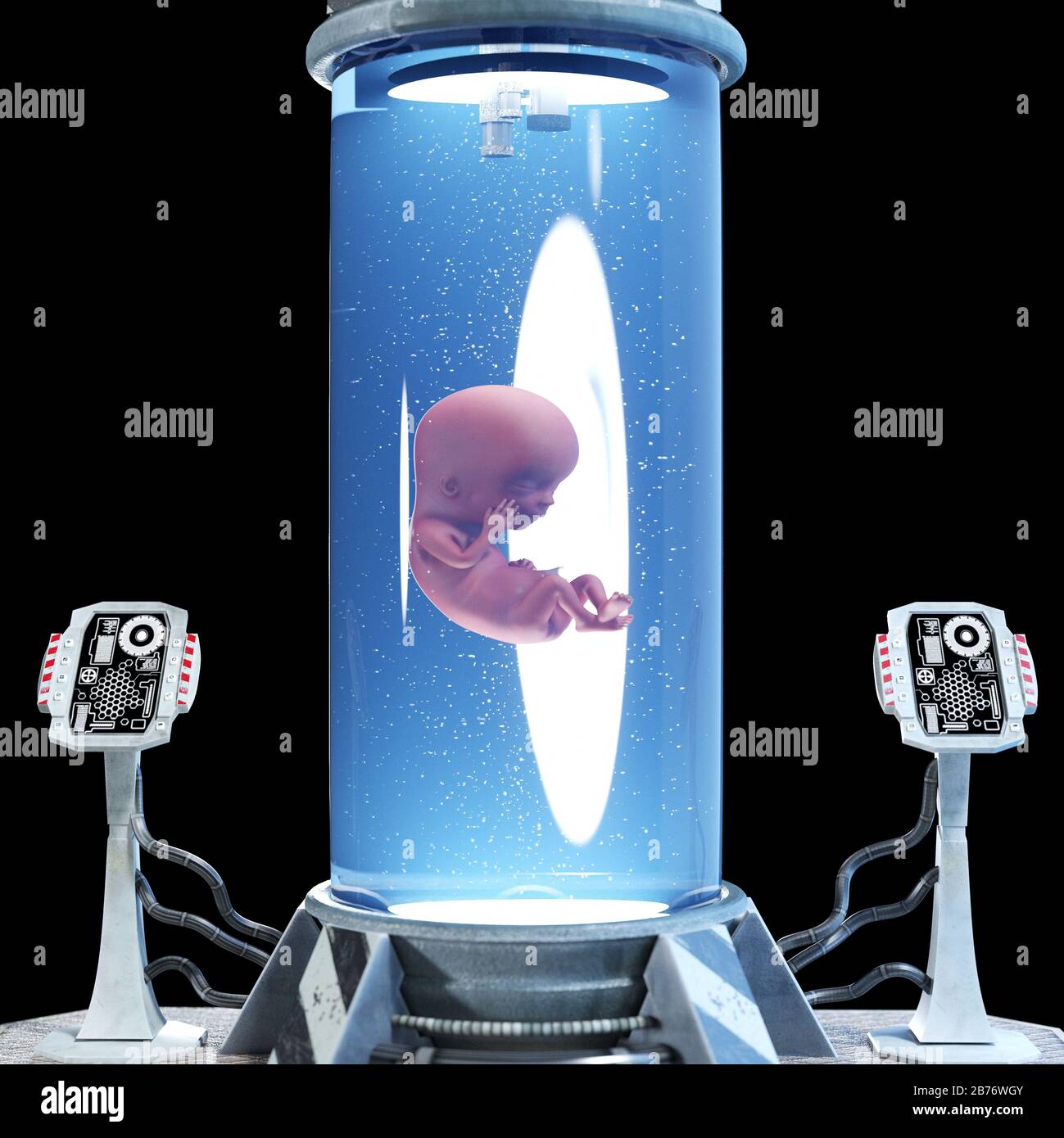 Fetus in a tank, computer illustration Stock Photo - Alamy