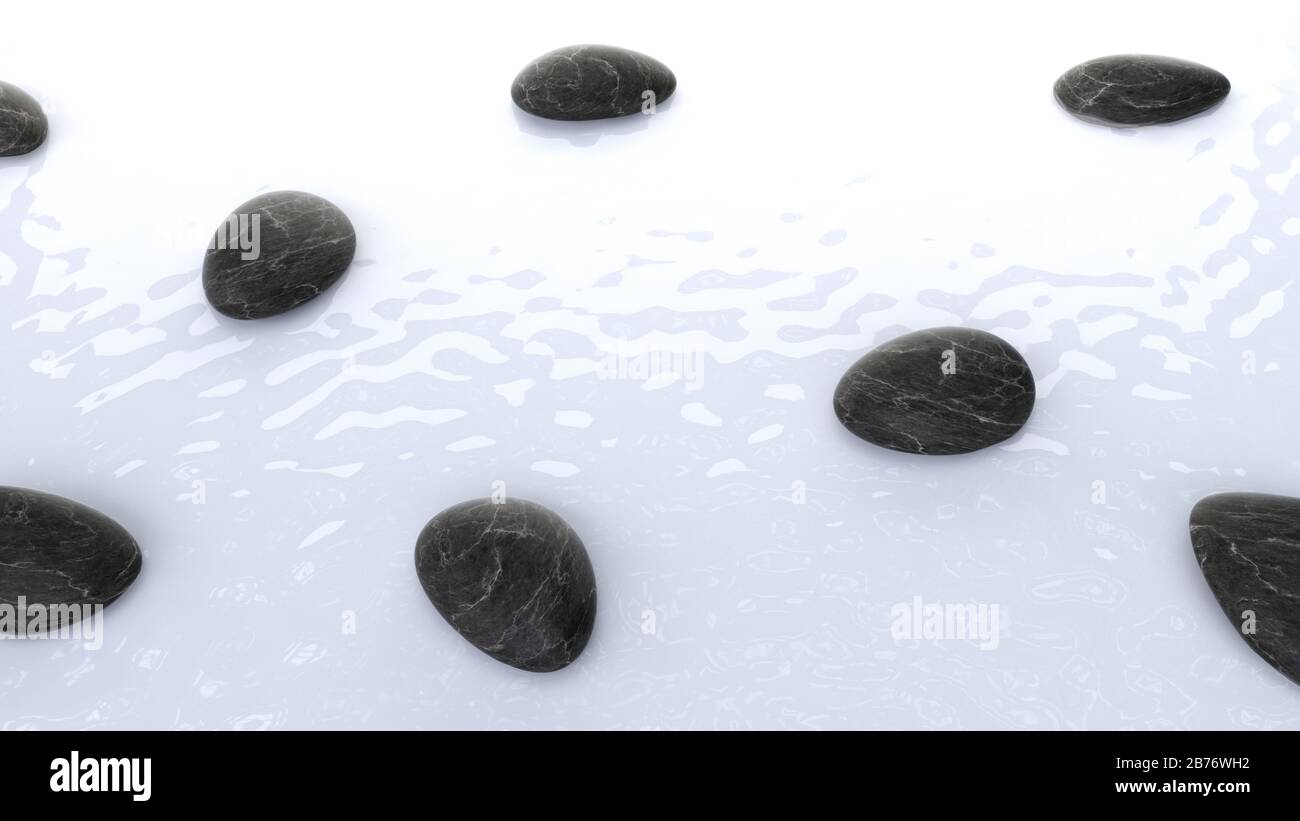 Floating stones, computer illustration Stock Photo - Alamy