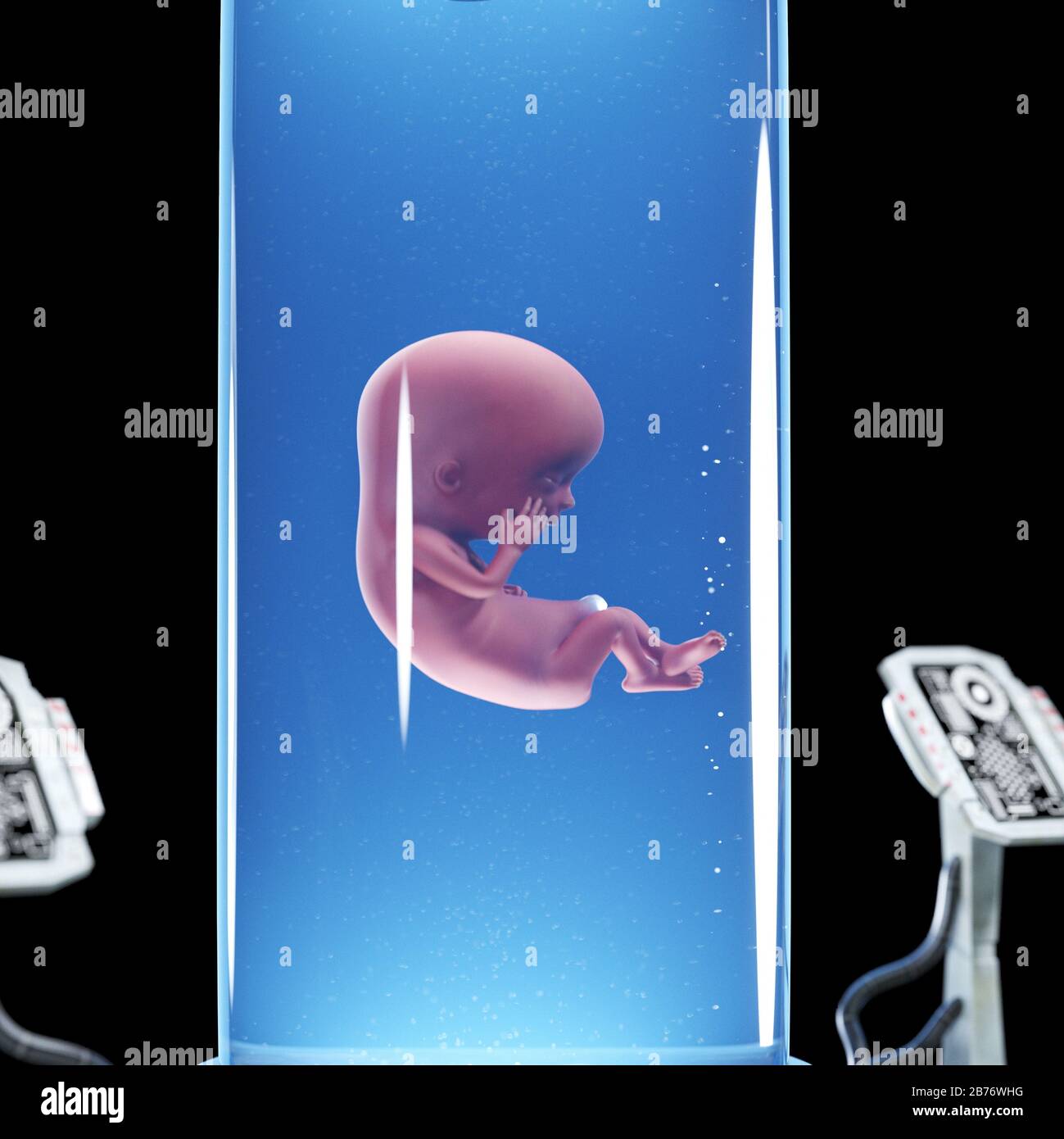 Fetus in a tank, computer illustration Stock Photo - Alamy