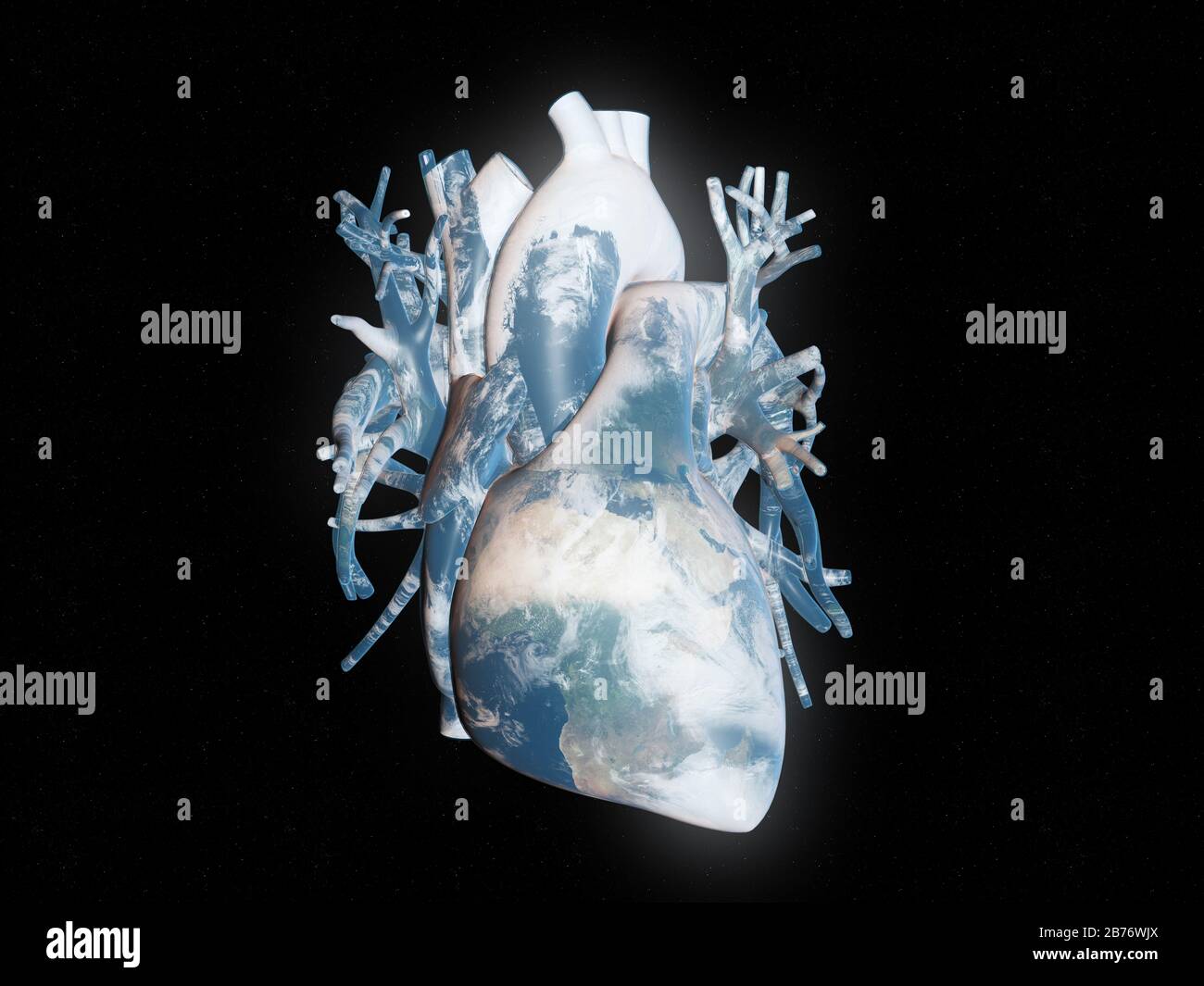 Heart planet, conceptual computer illustration Stock Photo - Alamy