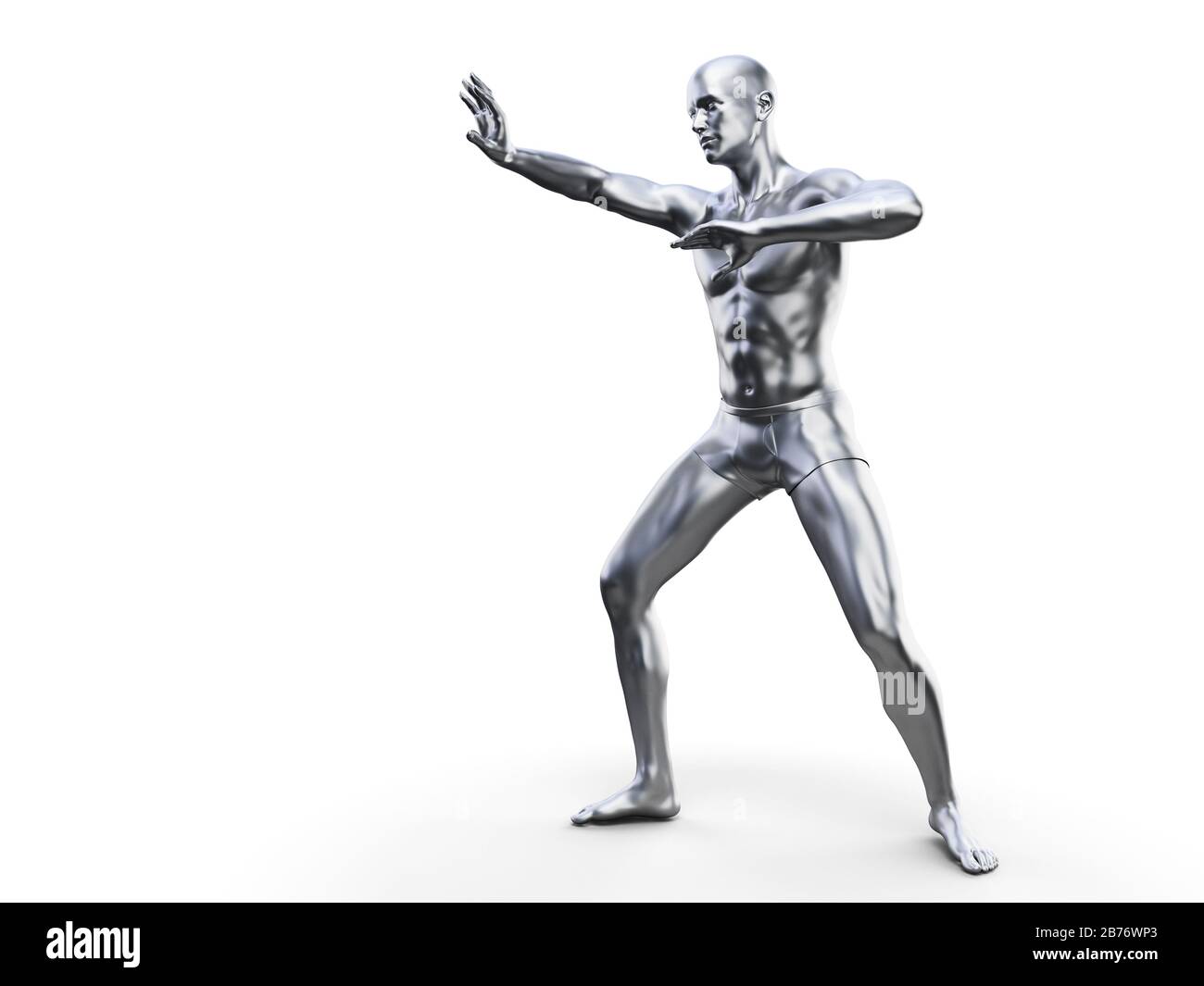 Man in defensive pose, computer illustration Stock Photo - Alamy