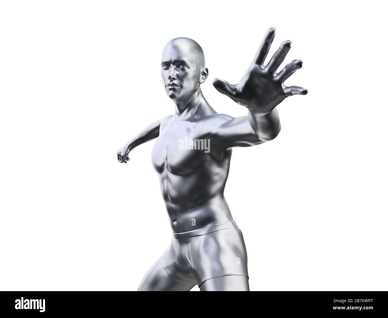 Man in defensive pose, computer illustration Stock Photo - Alamy