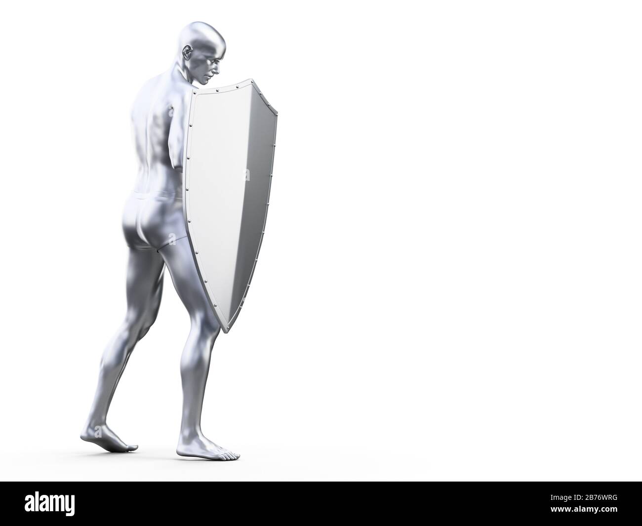 Man in defensive pose, computer illustration Stock Photo - Alamy
