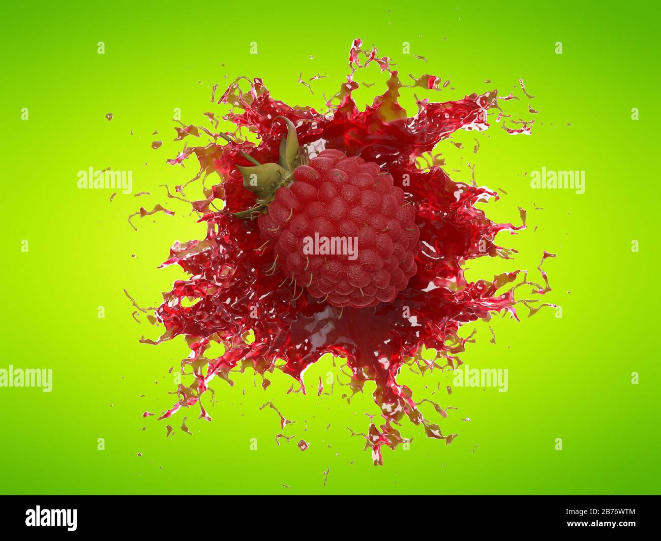 Raspberry splash, computer illustration Stock Photo - Alamy