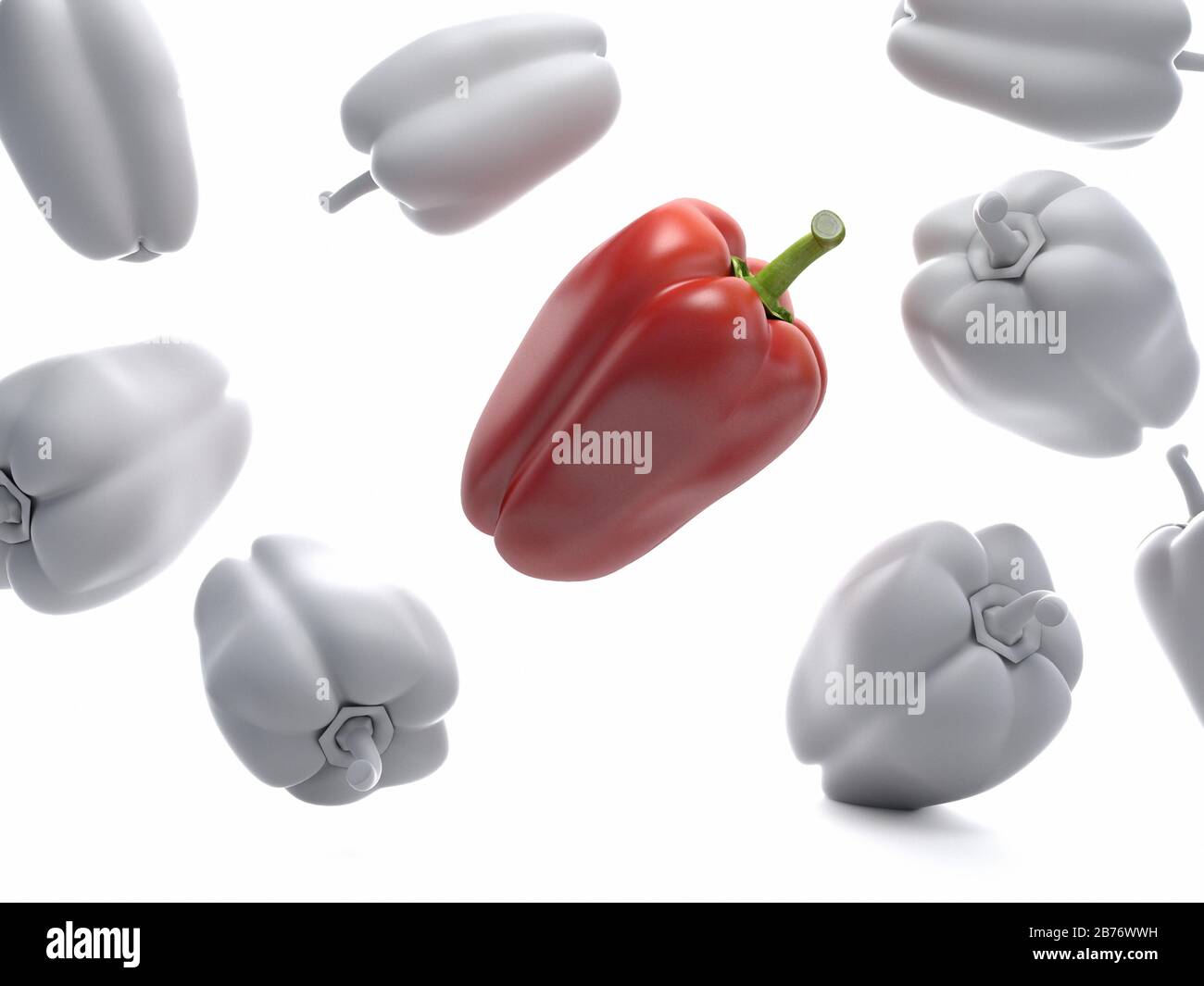 Peppers, computer illustration Stock Photo - Alamy