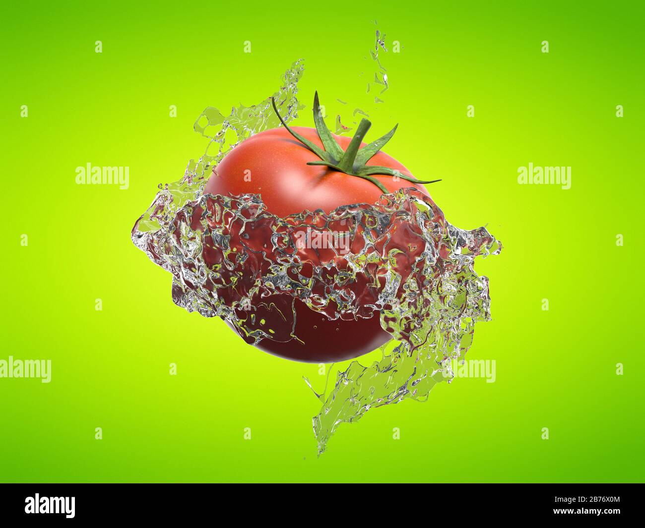 Tomato and water splash, computer illustration Stock Photo - Alamy