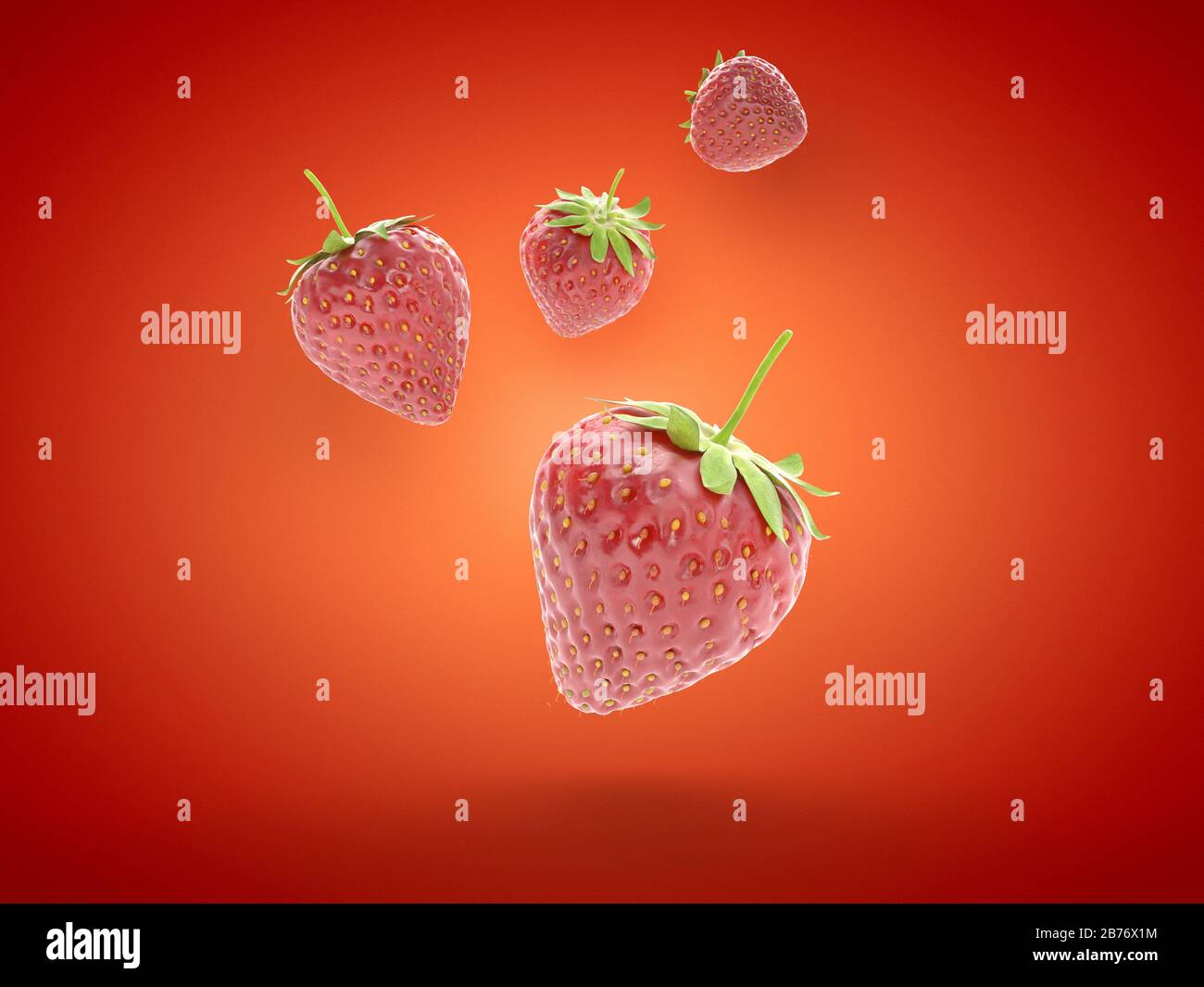 Strawberries, computer illustration Stock Photo - Alamy