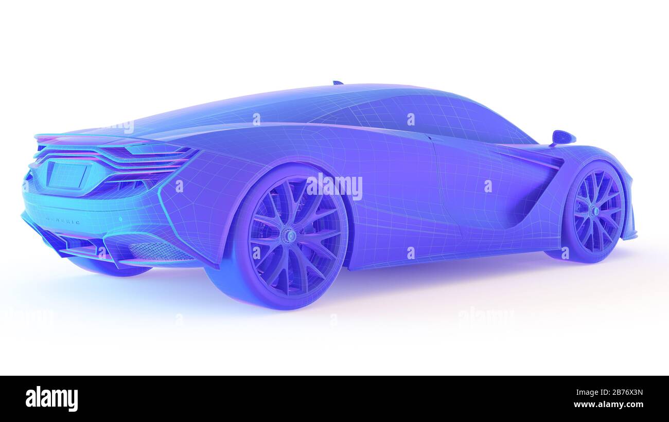 3d car computer render Cut Out Stock Images & Pictures - Alamy