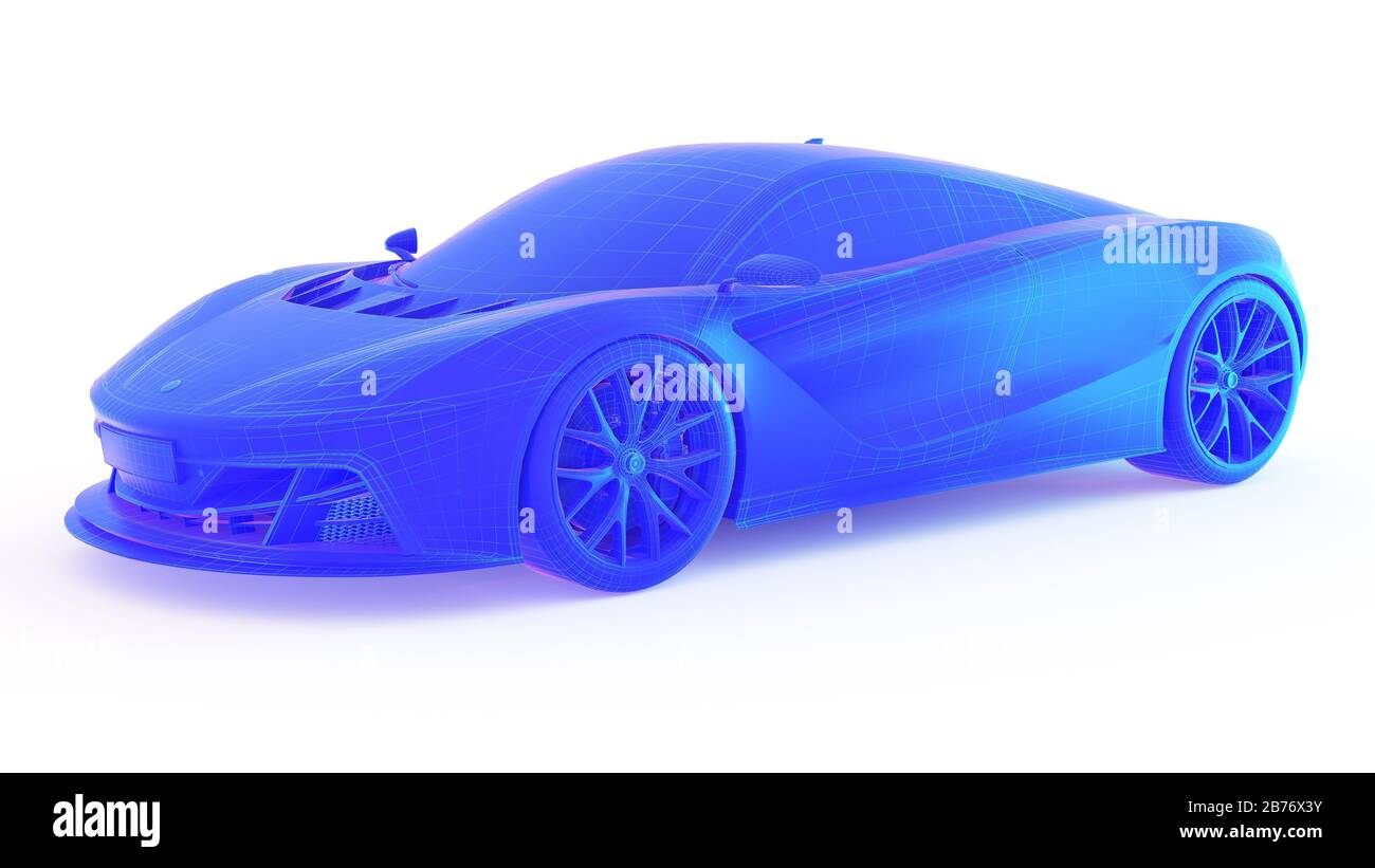 3d car computer render Cut Out Stock Images & Pictures - Alamy