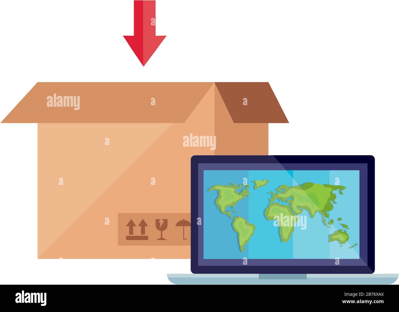 box package with laptop computer Stock Vector Image & Art - Alamy