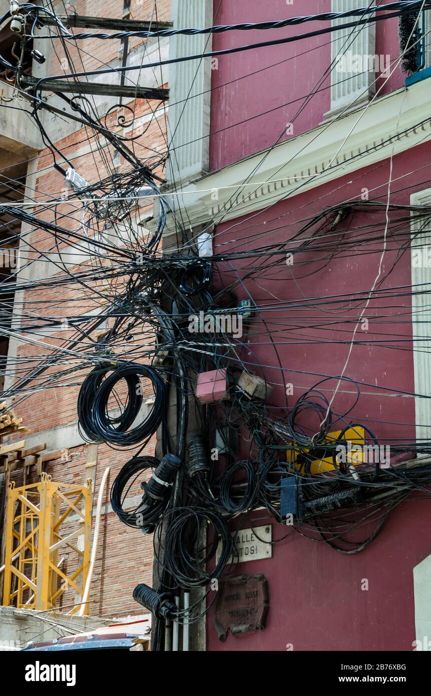 Bunch of electricity cables Stock Photo - Alamy