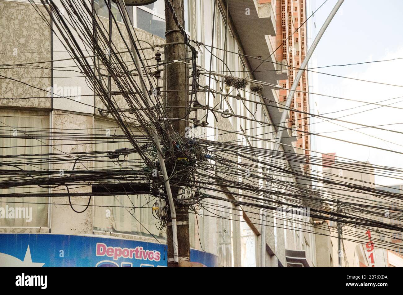Bunch of electricity cables Stock Photo - Alamy