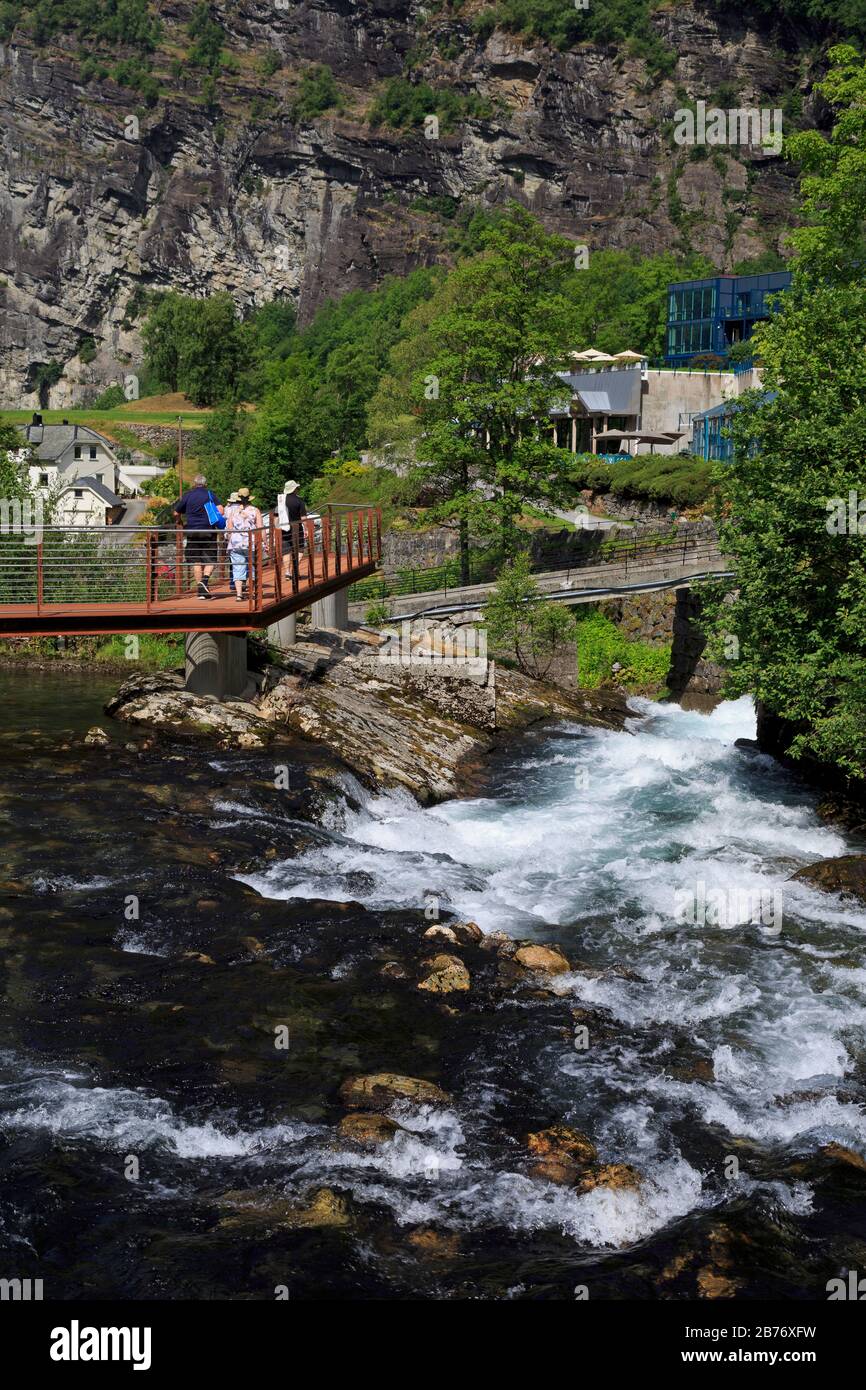 Bridge over Geirangelva River, Geiranger Village, More og Romsdal ...