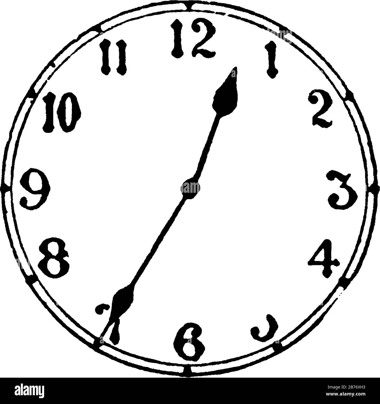 A typical representation of a round-shaped wall clock that displays it ...