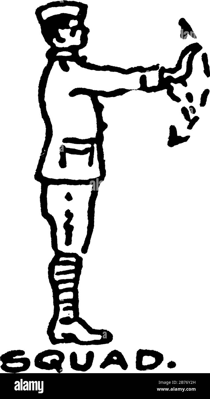 Side view of the one of the member of squad, Squad is a small number of ...