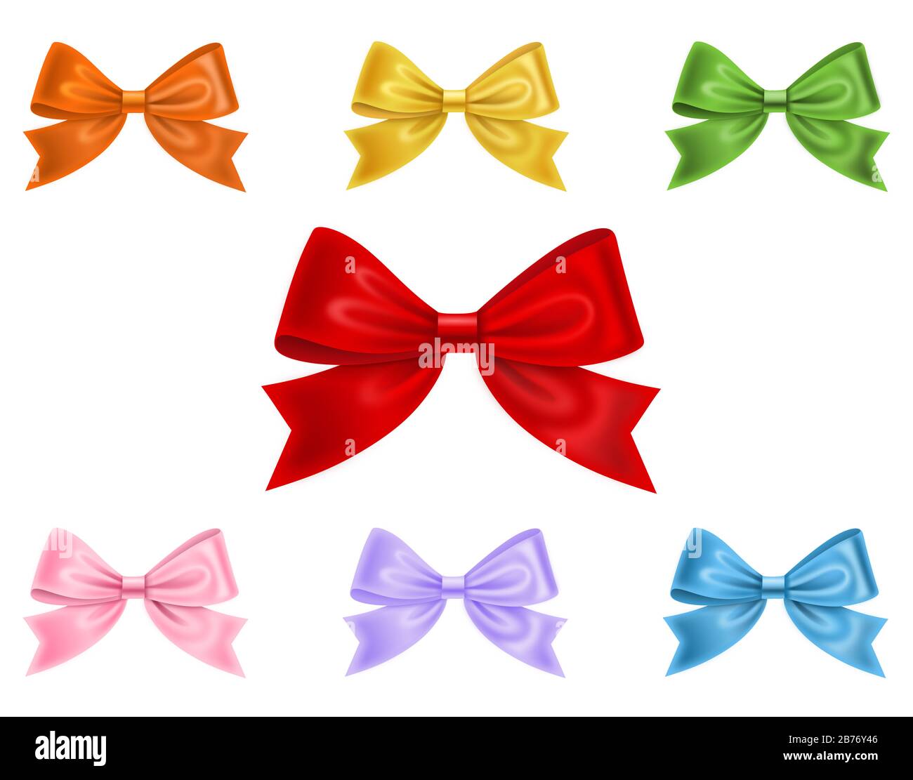Set of colorful bows isolated on white background Stock Photo - Alamy