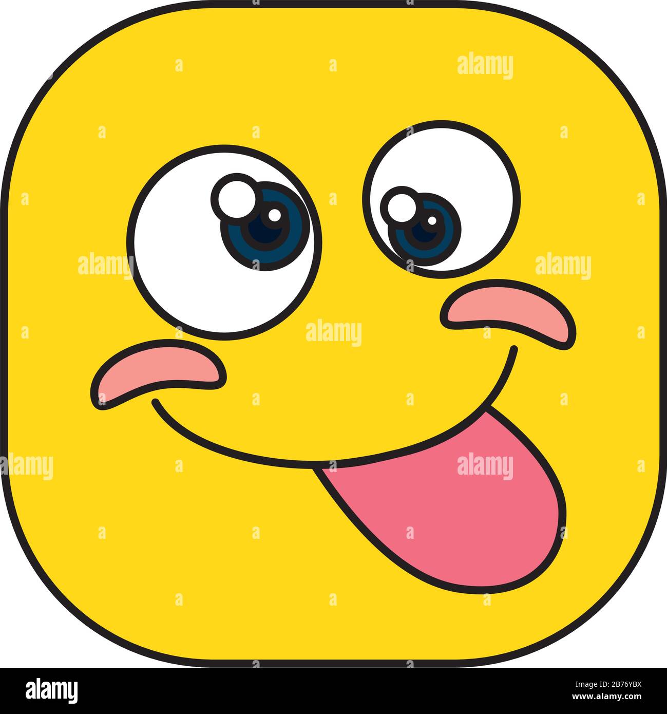 funny square emoticon crazy isolated icon Stock Vector Image & Art - Alamy