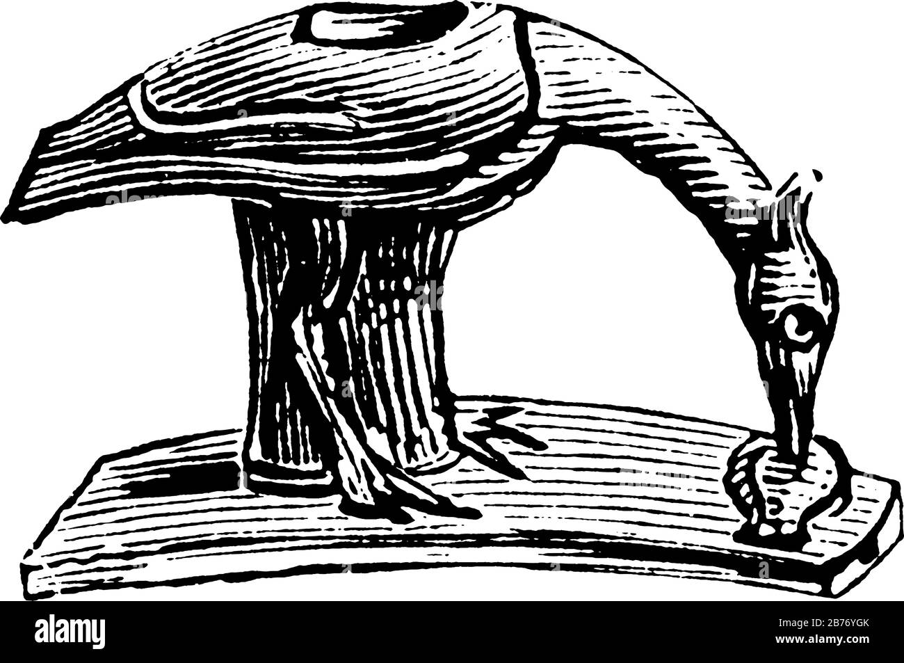 A stone pipe bowl depicting a large bird made by Native Americans ...