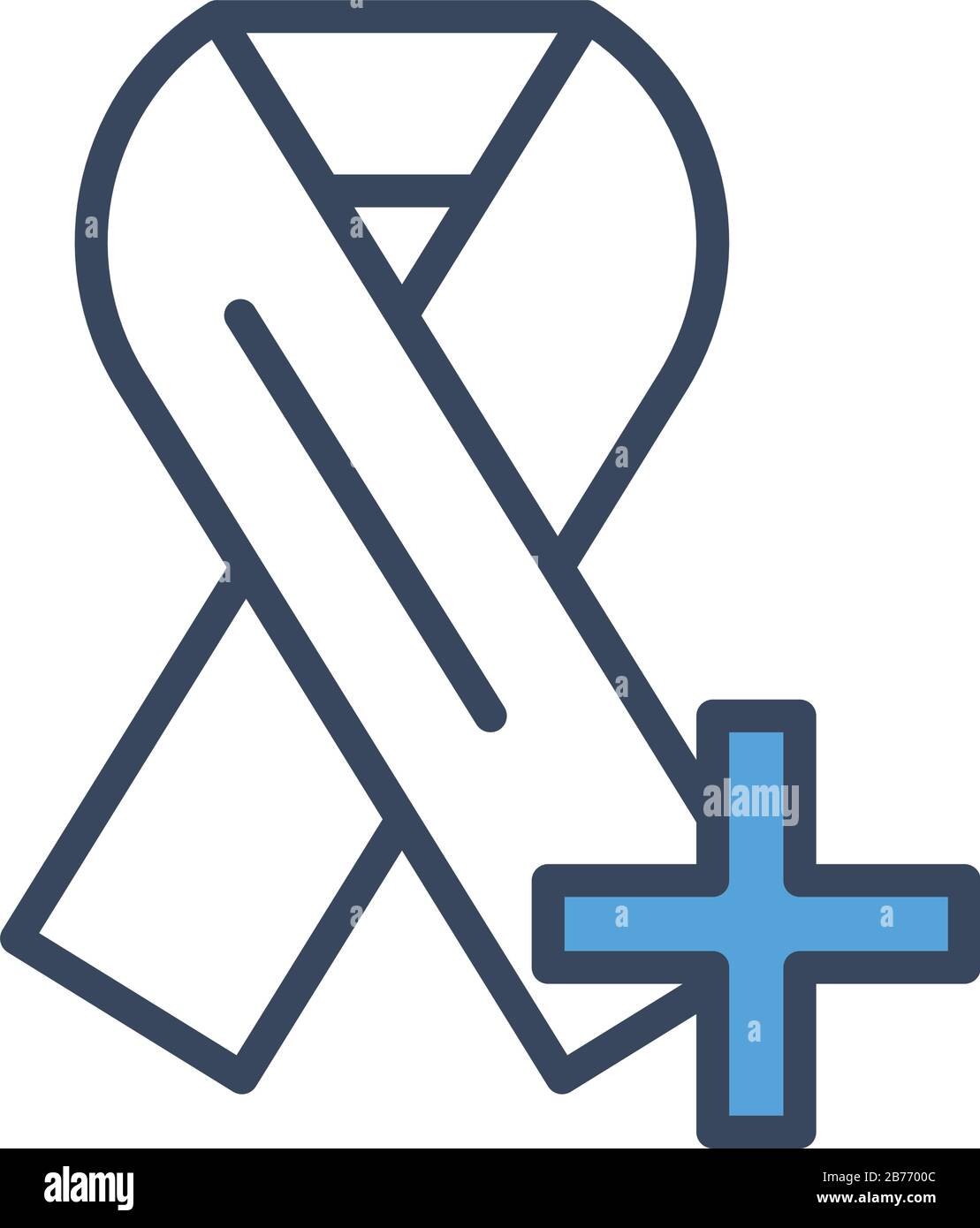 awareness campaign ribbon half line and color style icon Stock Vector ...