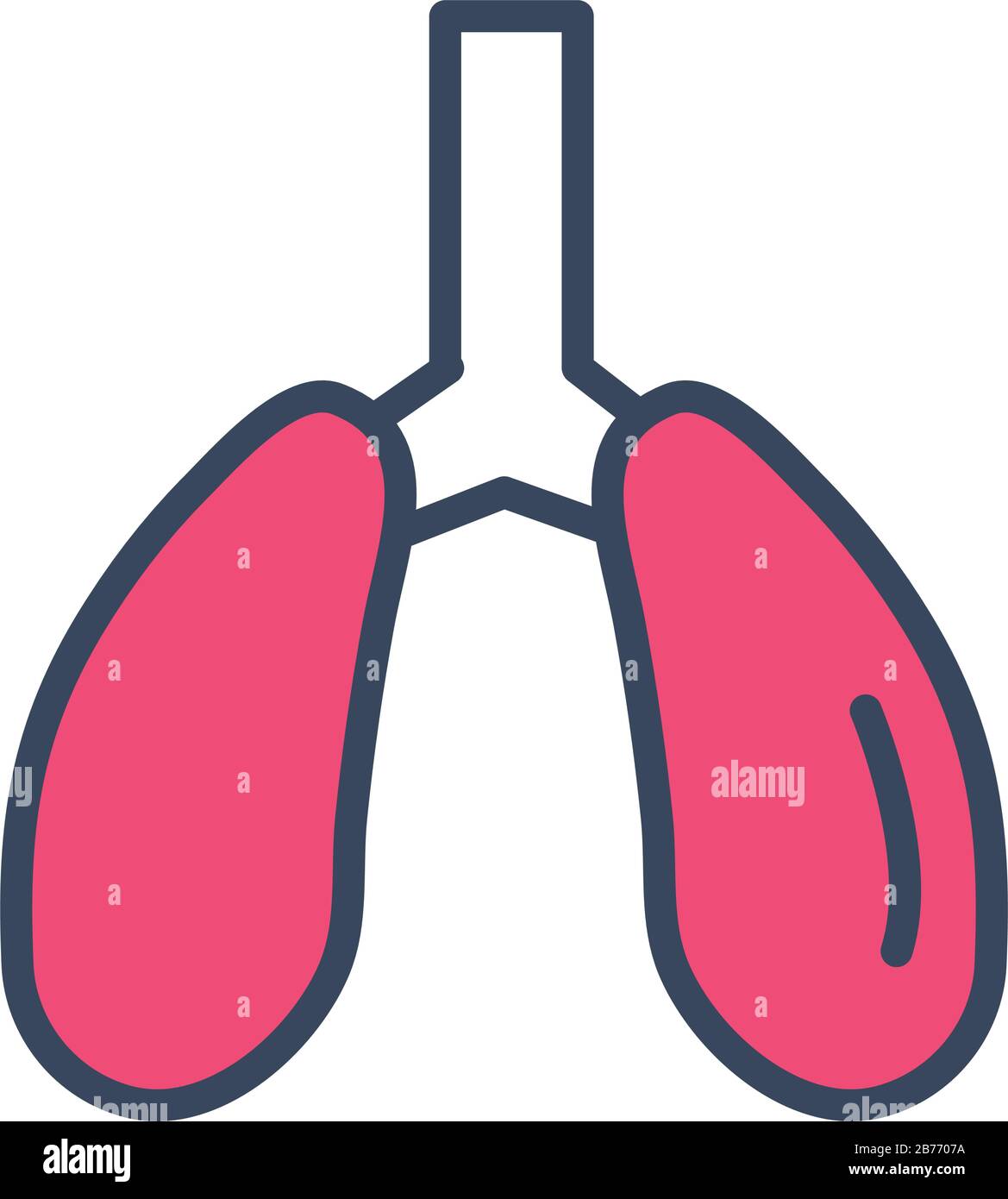 lungs human organ half line and color style icon Stock Vector Image ...