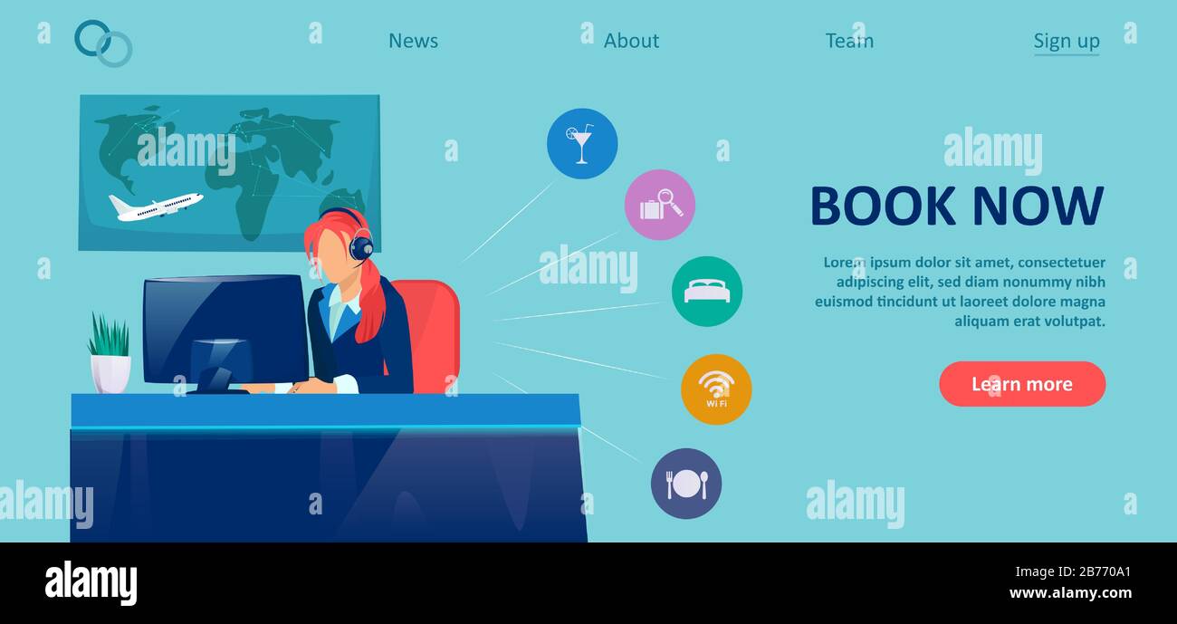 Tour operator office Stock Vector Images - Alamy