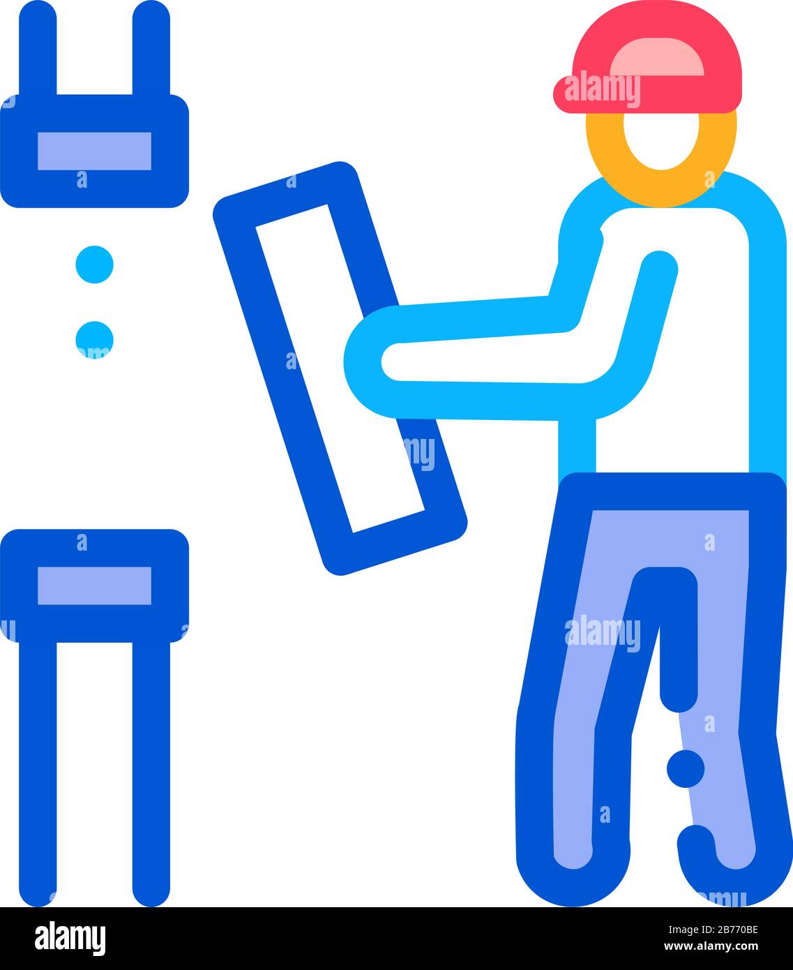 Man Change Pipe Icon Vector Outline Illustration Stock Vector Image ...