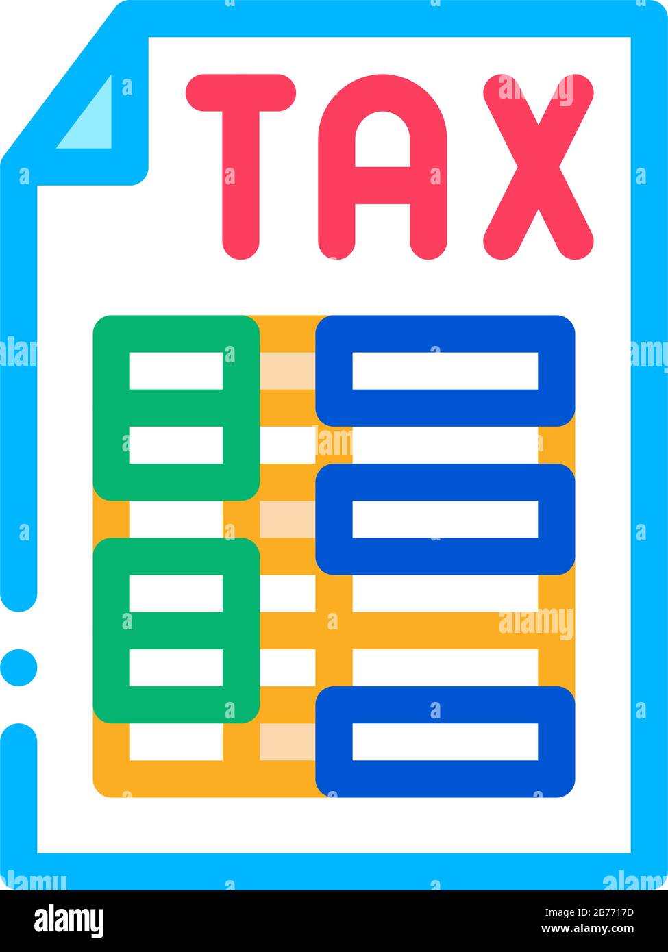 Tax Chart Page Icon Vector Outline Illustration Stock Vector Image ...