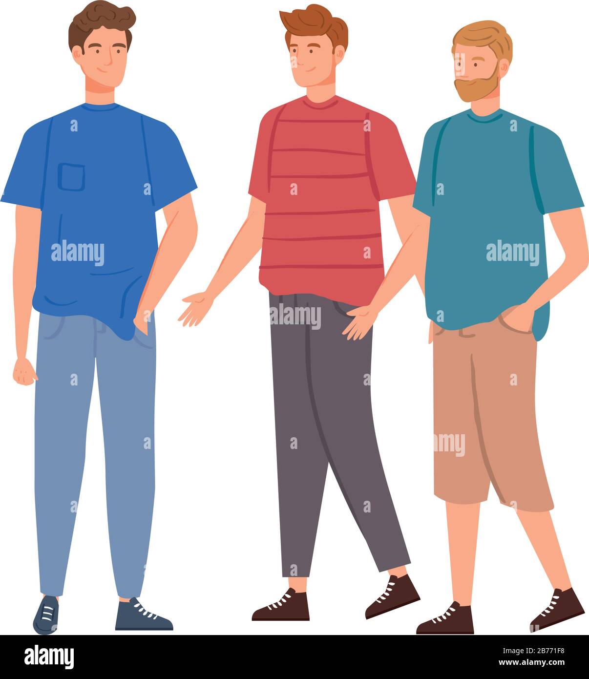 group of young men avatar characters Stock Vector Image & Art - Alamy