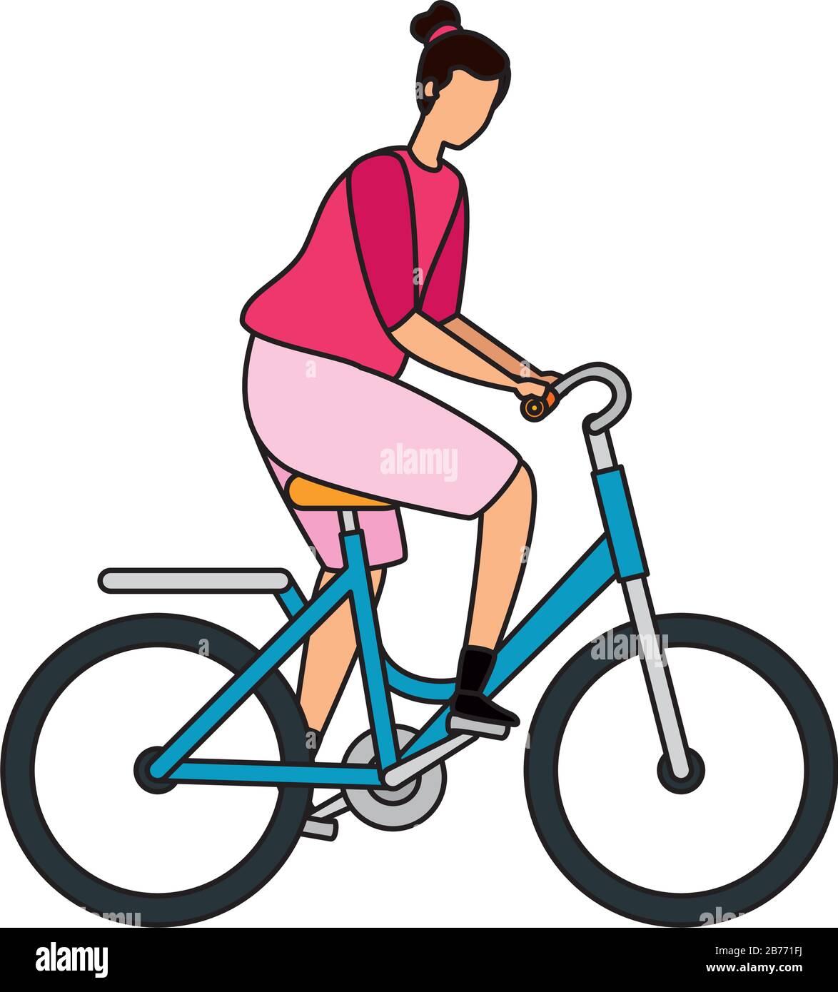 beautiful woman in bike avatar character Stock Vector Image & Art - Alamy
