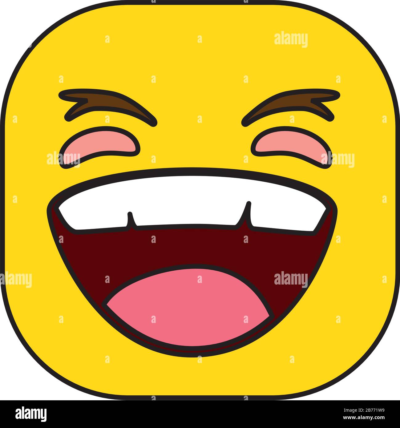 funny square emoticon smiling isolated icon Stock Vector Image & Art ...