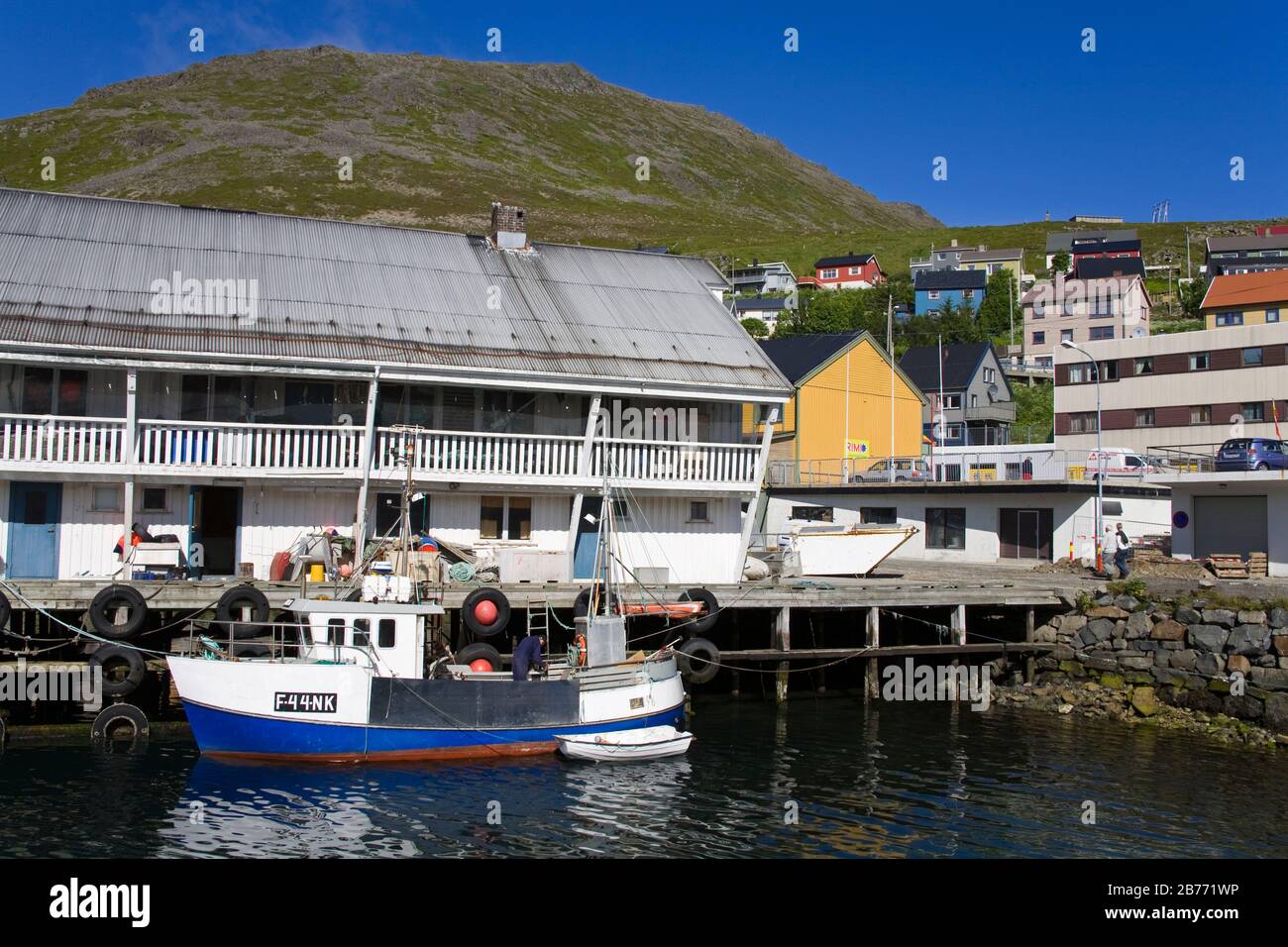 Honningsvag Port, Mageroya Island, Finnmark Region, Arctic Ocean ...