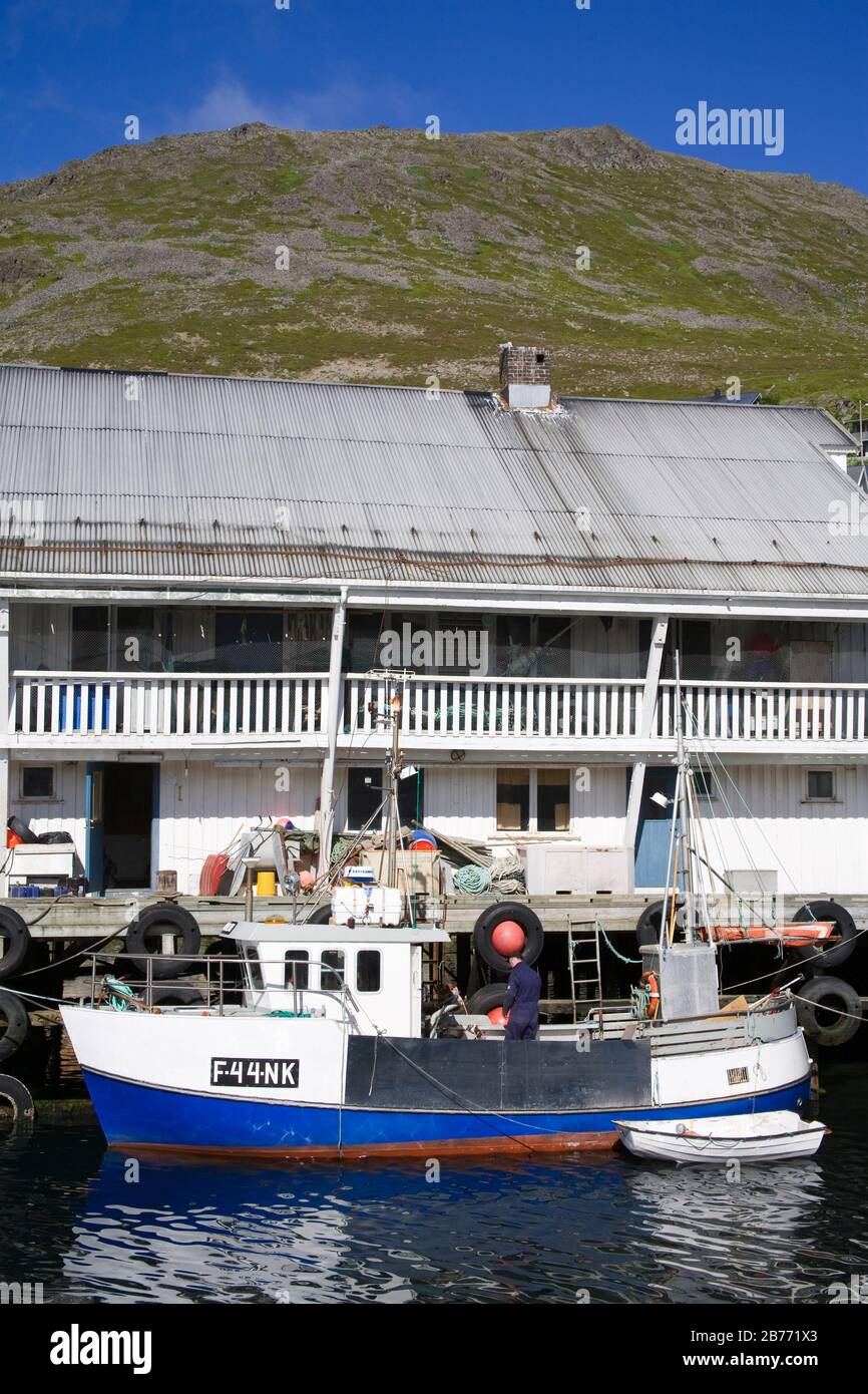 Honningsvag Port, Mageroya Island, Finnmark Region, Arctic Ocean ...