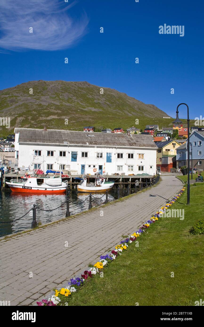 Honningsvag Port, Mageroya Island, Finnmark Region, Arctic Ocean ...