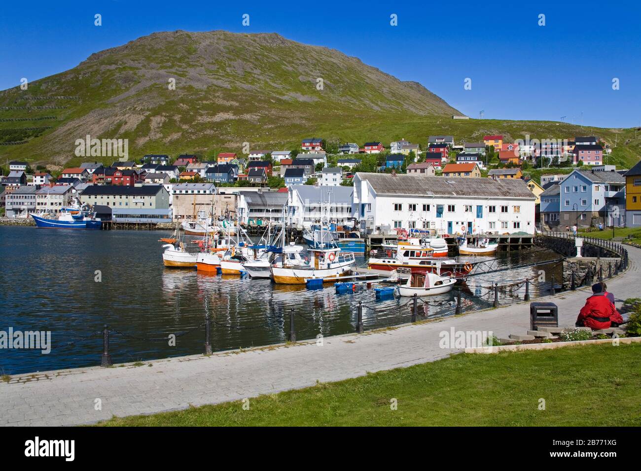Honningsvag Port, Mageroya Island, Finnmark Region, Arctic Ocean ...