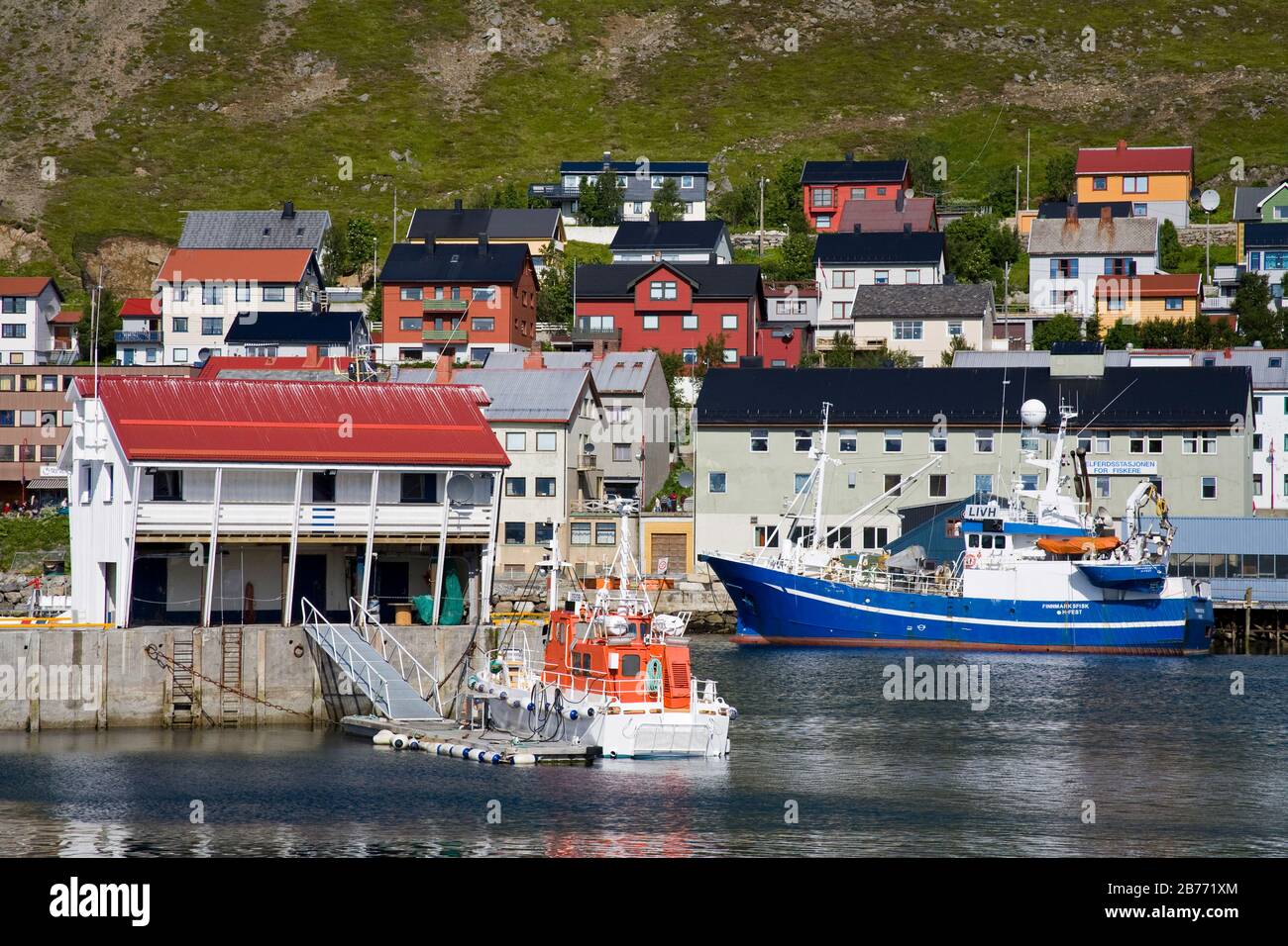 Honningsvag Port, Mageroya Island, Finnmark Region, Arctic Ocean ...