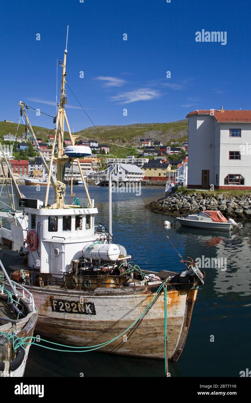 Honningsvag Port, Mageroya Island, Finnmark Region, Arctic Ocean ...