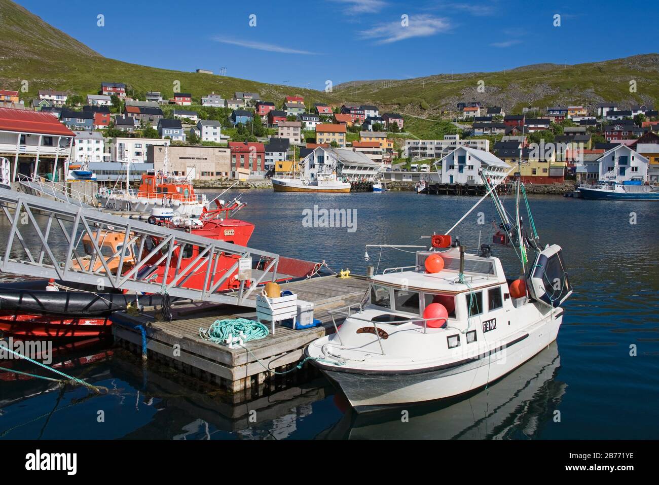 Honningsvag Port, Mageroya Island, Finnmark Region, Arctic Ocean ...