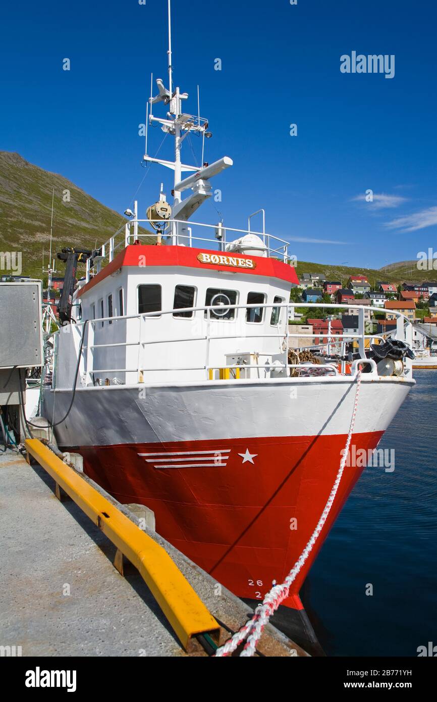 Honningsvag Port, Mageroya Island, Finnmark Region, Arctic Ocean ...