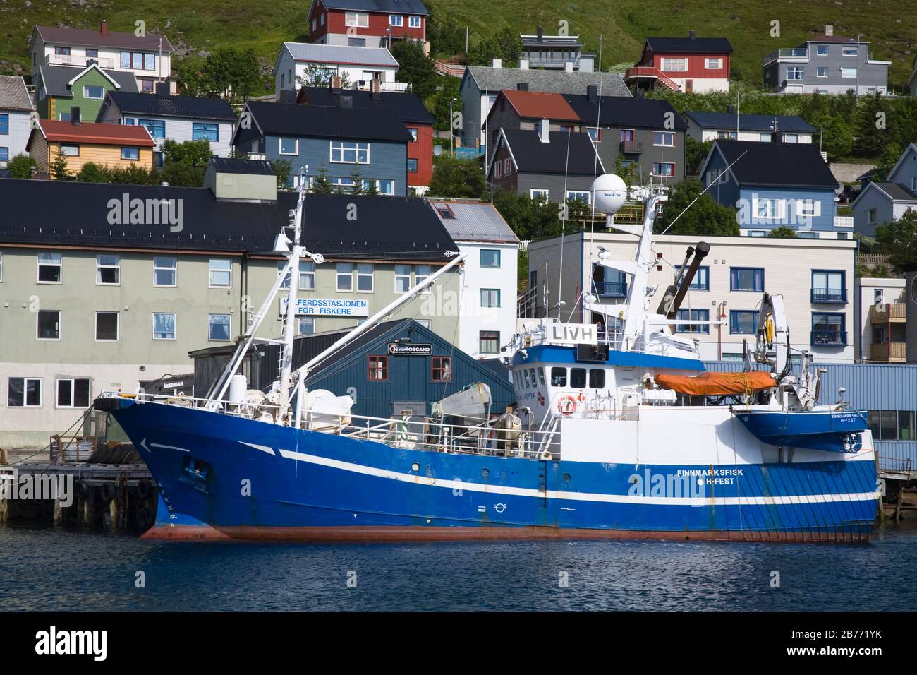 Honningsvag Port, Mageroya Island, Finnmark Region, Arctic Ocean ...